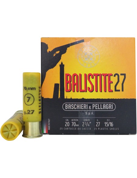 Cartucce Baschieri e Pellagri Balistite cal. 20/70 27 g piombo 7